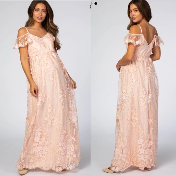 Pinkblush | Dresses | Pinkblush Light Pink Floral Embroidered Mesh ...